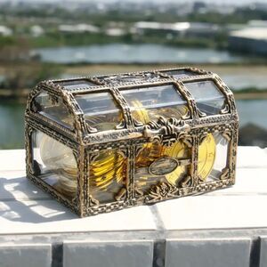 Wicked Silk | Accents | Clear Vintage Treasure Chest Jewelry Box Pirate ...